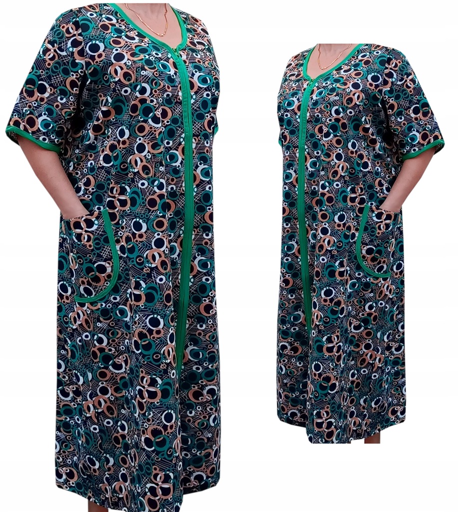 6XL Podomka na zamek szlafrok krótki rękaw M15 - 12394660549 ...