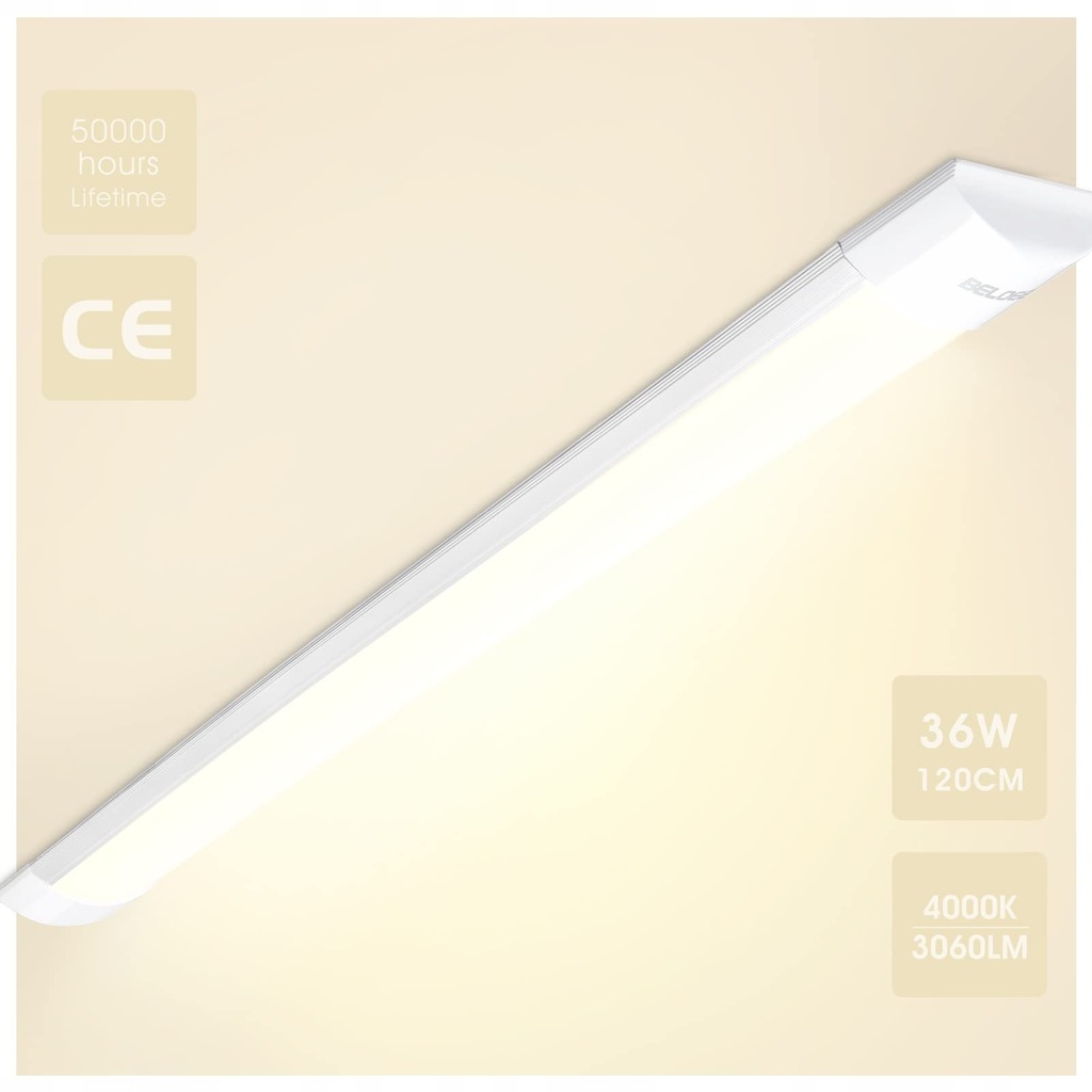 Oświetlenie sufitowe LED 36 W 4000 K 120cm - 13319079869 - oficjalne ...