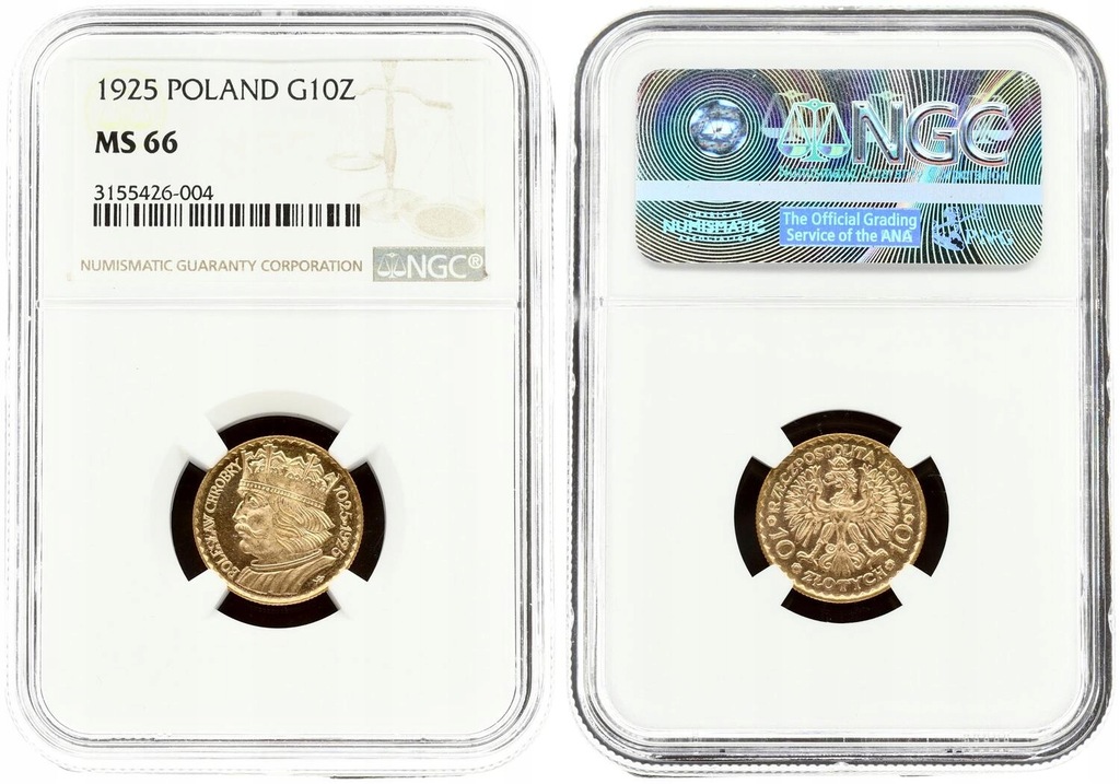 Złota moneta 10 Złotych 1925 Chrobry NGC MS 66 - 13174444507 ...