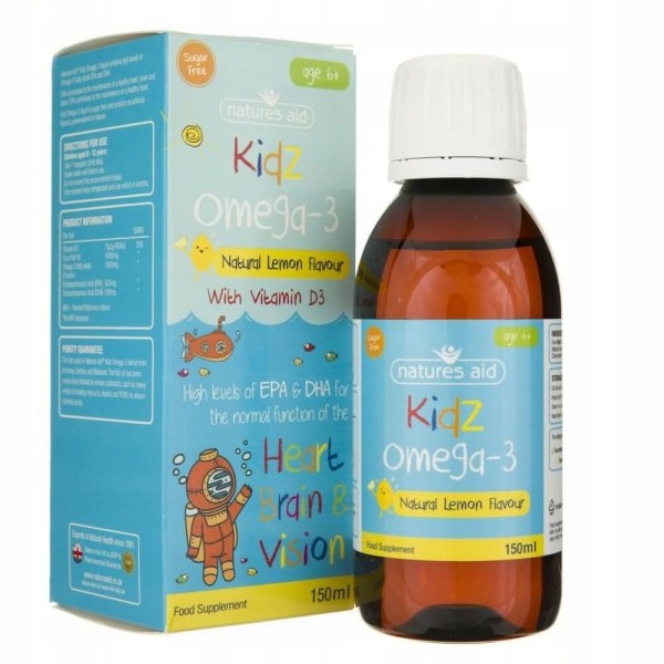 Natures Aid Kidz Omega 3 EPA DHA Wit D3 dla dzieci - 12080009625 ...