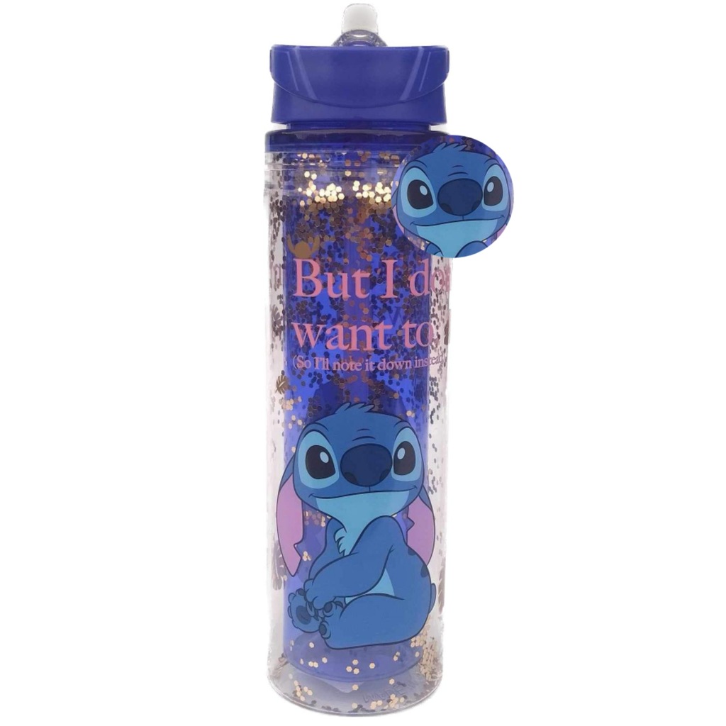 Disney bidon butelka słomka brokat STITCH 550 ml - 13561717116 ...