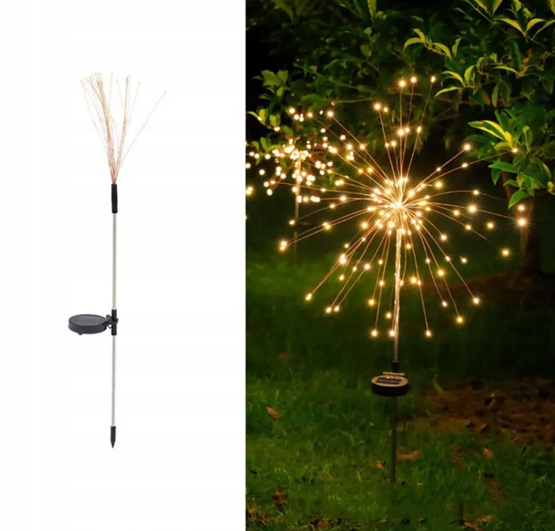LAMPA SOLARNA OGRODOWA DMUCHAWIEC LED FAJERWERKI SOLARNE CIEPŁE BIAŁE - 17555953151 - oficjalne ...