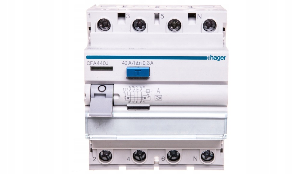 Wyłącznik różnicowoprądowy 4P 40A 0,3A typ A CFA440J - 14844862935 ...