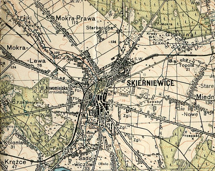 SKIERNIEWICE i OKOLICE :: mapa wojskowa : 1940 rok - 13292355897 ...