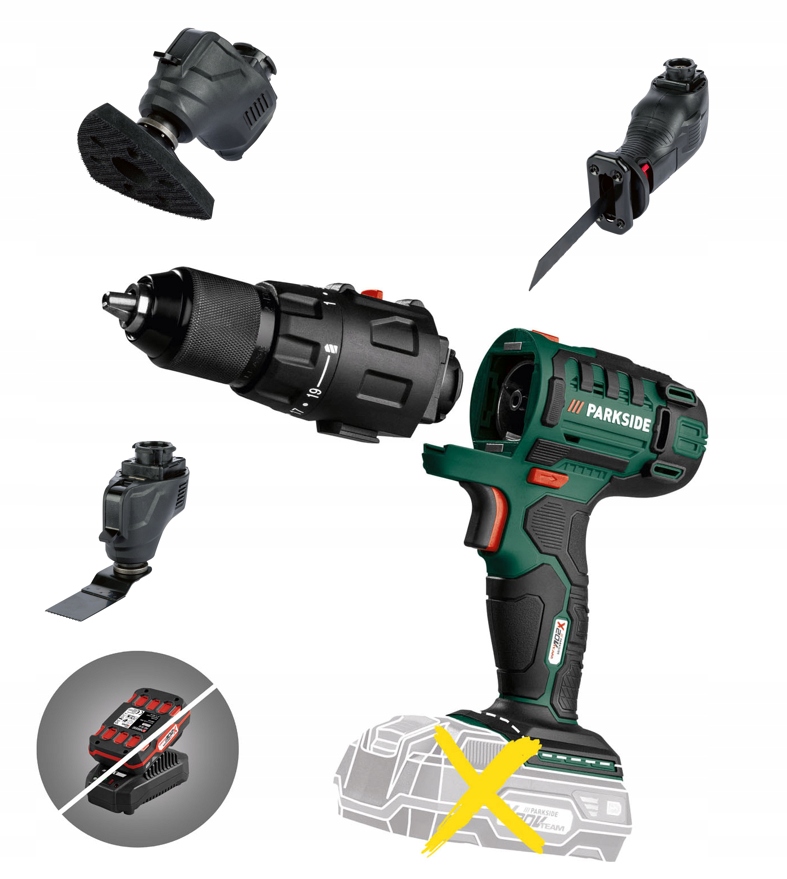 URZĄDZENIE WIELOFUNKCYJNE 4W1 PARKSIDE PKGA 20 Li - 13083236449 ...