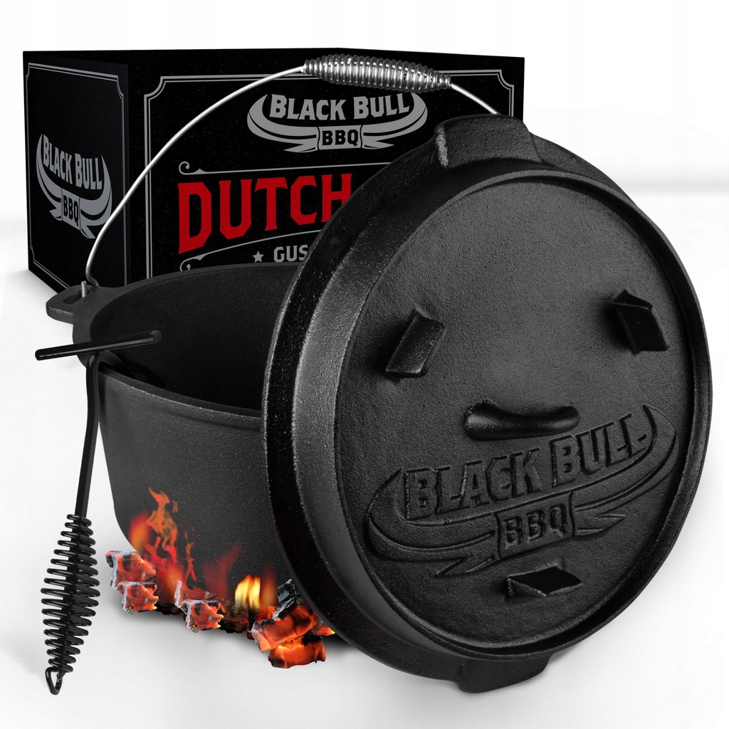 Black Bull BBQ Dutch Oven Żeliwny Kociołek GRILL - 11649490502 ...