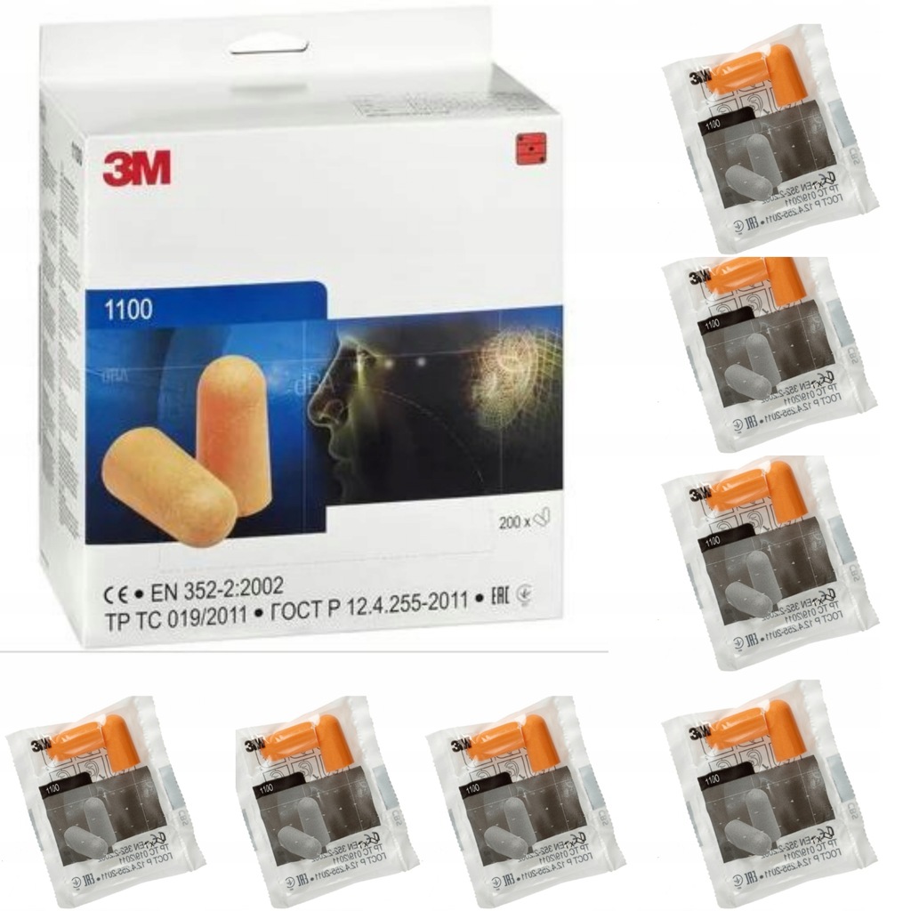 ZATYCZKI STOPERY DO USZU 3M 1100 WKŁADKI 50par - 12290176294 - oficjalne archiwum Allegro