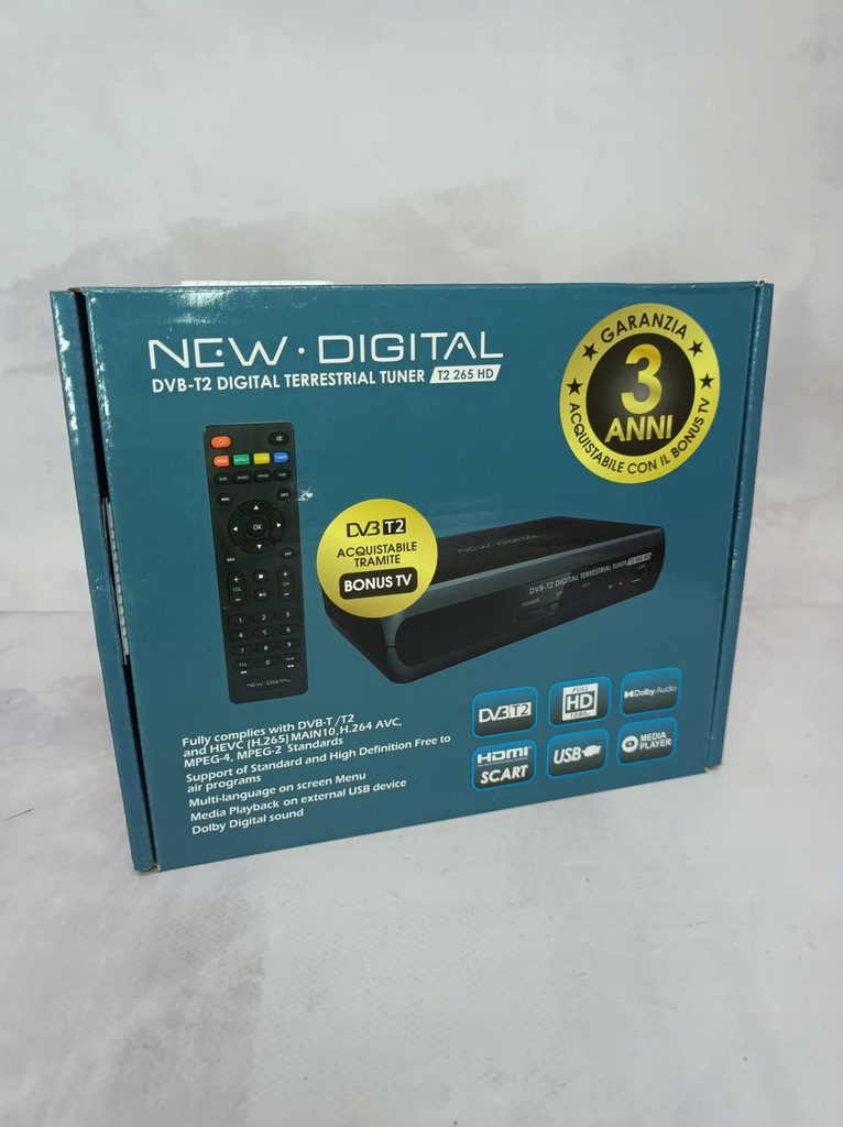 DEKODER DVB-T2 NEW DIGITAL T2 265 HD / JAK NOWY ! - 12888767333 ...