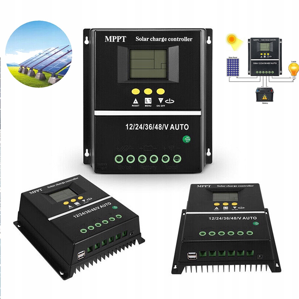 Sterownik ładowania paneli fotowoltaicznych regulator MPPT solarny 60A - 16352612287 - oficjalne ...