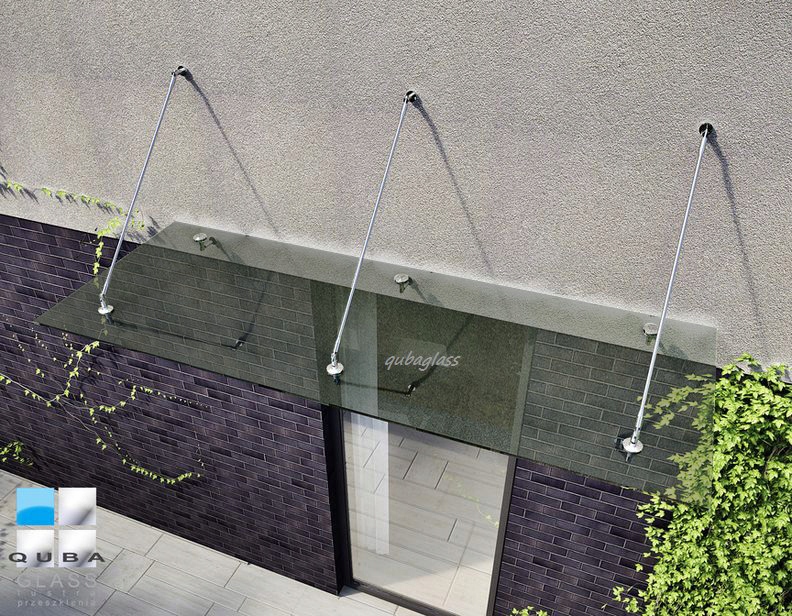 daszek szklany na odciągach 180x120 grafitowy zadaszenie szklane ze ...