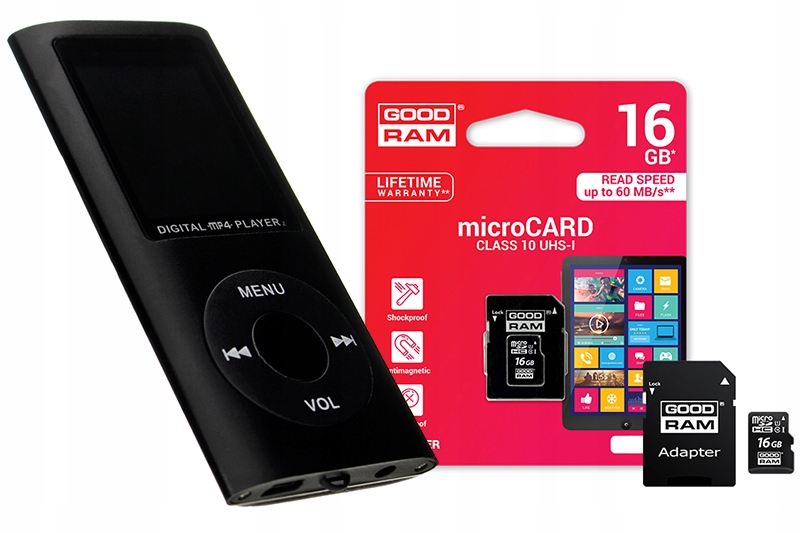 Mini MP4 do muzyki filmów ze słuchawkami+karta 16 - 7806796587 ...