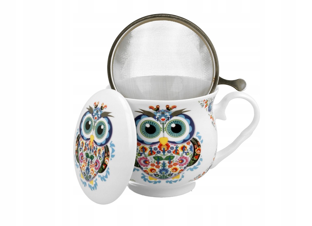 Kubek z zaparzaczem retro SOWA ETNO - 11845799474 - oficjalne archiwum Allegro