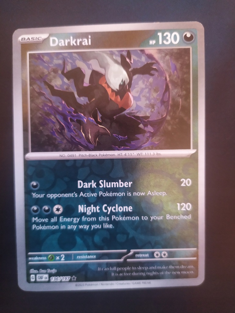 Darkrai RARE R.holo Obsidian Flames 2023 rok 136/197 POKEMON TCG - 14378742547 - oficjalne ...
