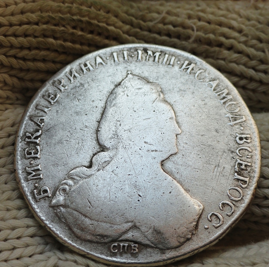 RUBEL Z 1795 R. KATARZYNA WIELKA . Srebro oryginał - 15080595052 - oficjalne archiwum Allegro