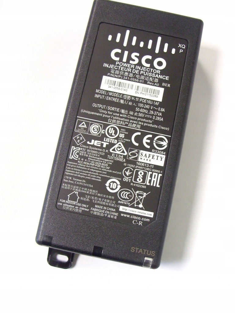 ORYGINALNY ZASILACZ CISCO POE16U-1AF / 56V 0.285A - 11489718774 - oficjalne archiwum Allegro