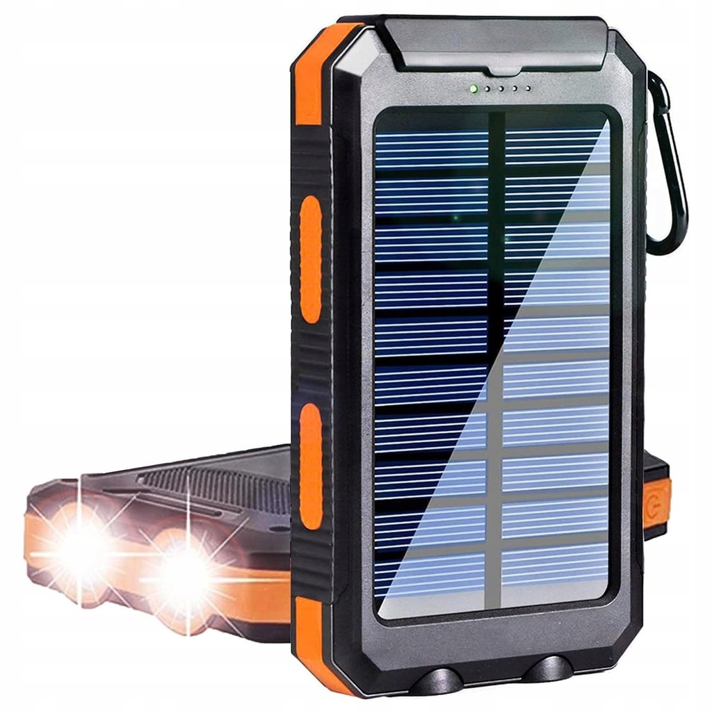 SOLARNY POWER BANK 30000mAh 2x USB LATARKA CZARNY - 13326896628 ...