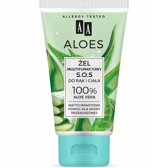 AA ALOES 100% ALOE VERA ŻEL SOS DO CIAŁ RĄK 150ml - 12470115043 - oficjalne archiwum Allegro