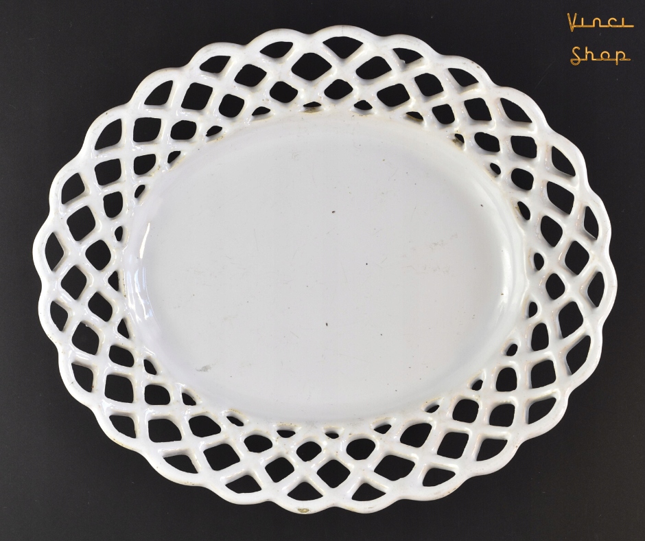 Proskau talerz patera ażurowa fajans Prószków 18 w - 12966500600 ...