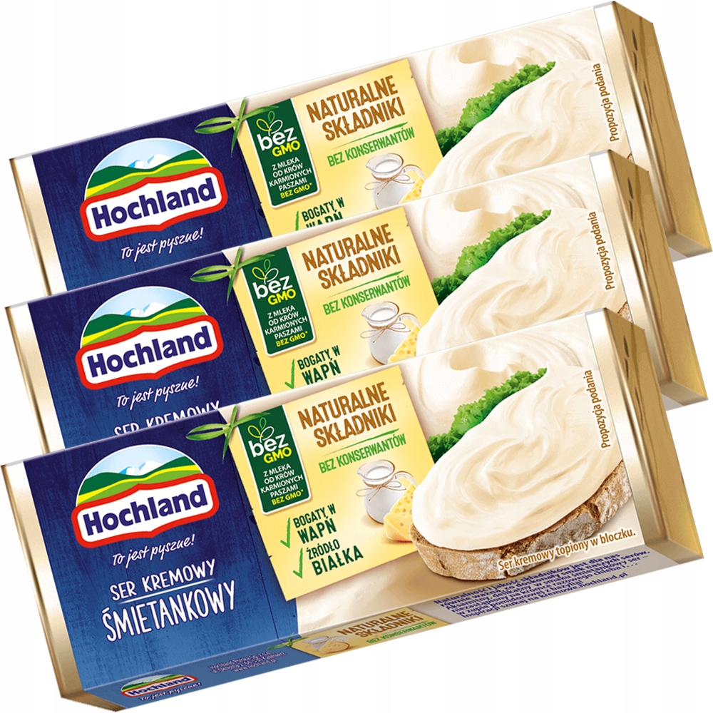 Serek Topiony HOCHLAND 90g Śmietankowy Ser 3 SZTUK - 9244009732 ...