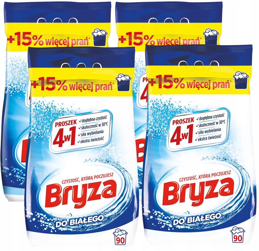 BRYZA 4W1 PROSZEK DO PRANIA DO BIAŁEGO 4 X 5,85KG - 12135878238 ...