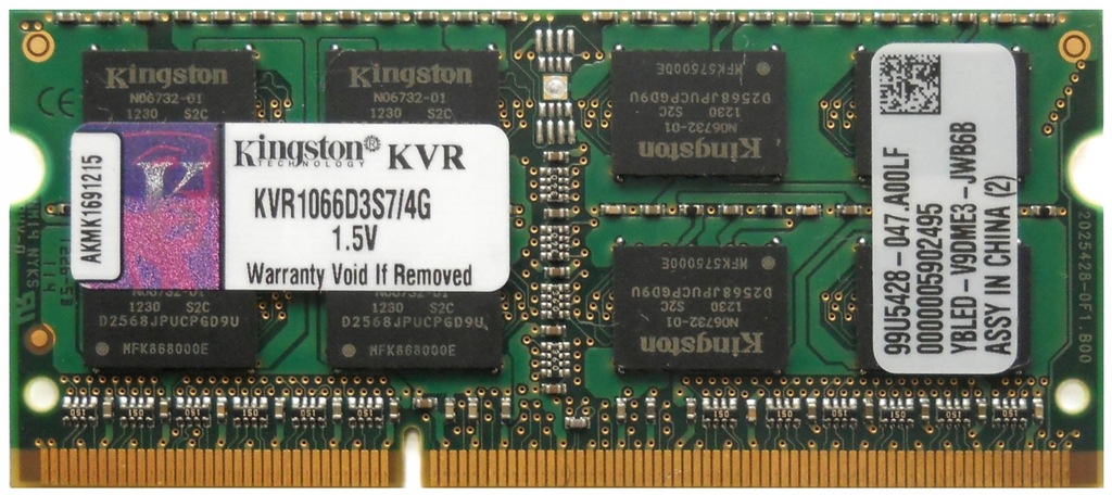Kingston 4GB DDR3 1066MHz PC3-8500S KVR1066D3S7/4G - 13047018245 ...
