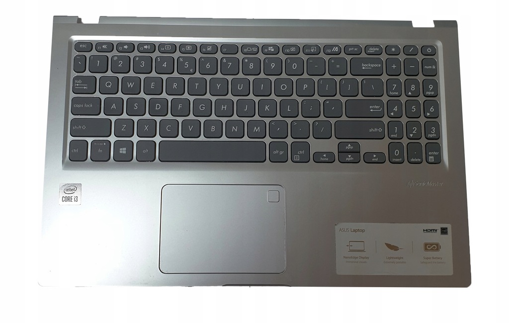 Używany palmrest klawiatura touchpad taśma US Srebrny Asus X515 ...