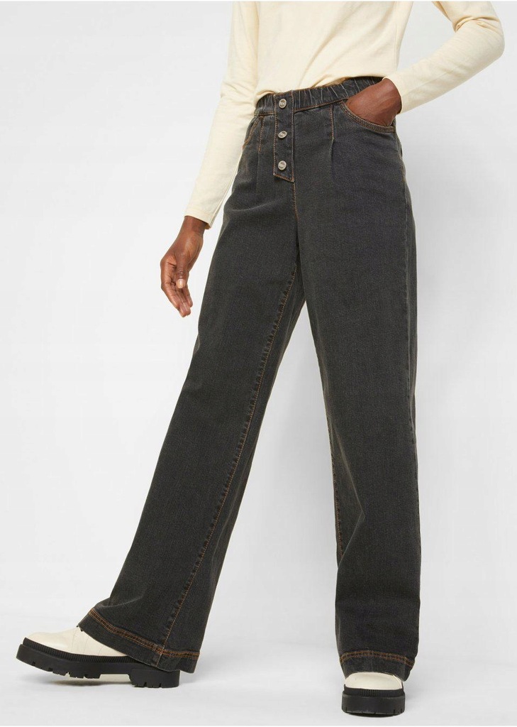 IF7001 JEANSY SZEROKIE NOGAWKI__54 - 13383120060 - oficjalne archiwum Allegro