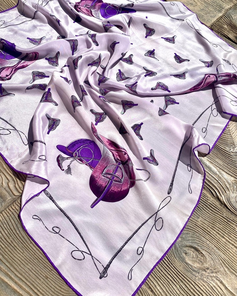 Apaszka jedwabna duża fioletowa silk - 12602646740 - oficjalne archiwum ...