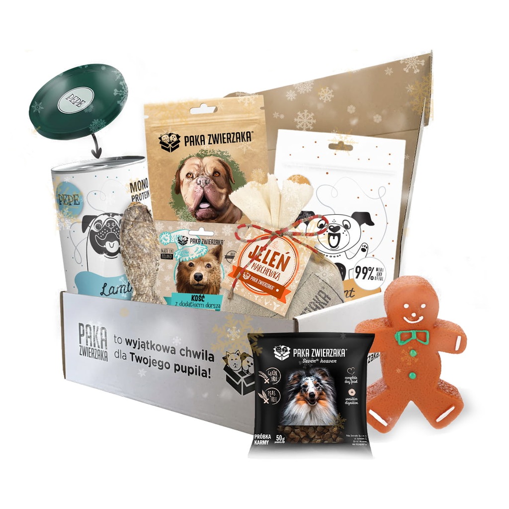 PAKA ZWIERZAKA BOX ŚWIĄTECZNY DLA PSA PREZENTY - 12951425799 ...