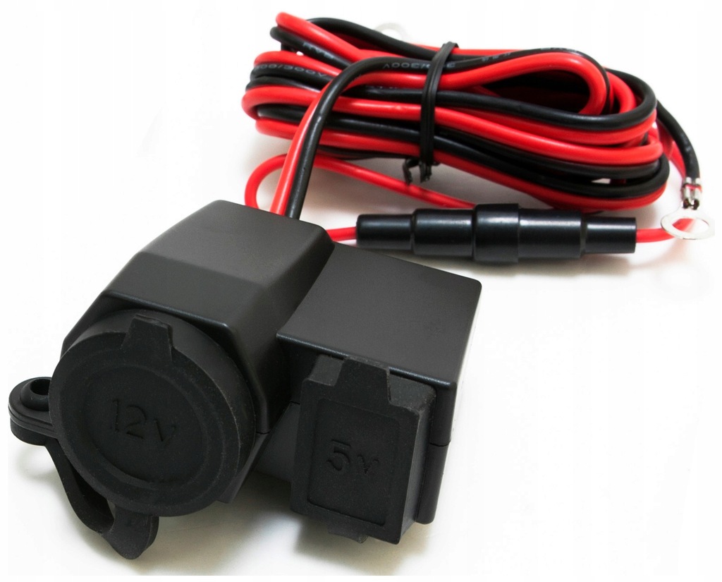WODOODPORNE GNIAZDO ZAPALNICZKI 12V + USB 5V - 10959725281 - oficjalne archiwum Allegro