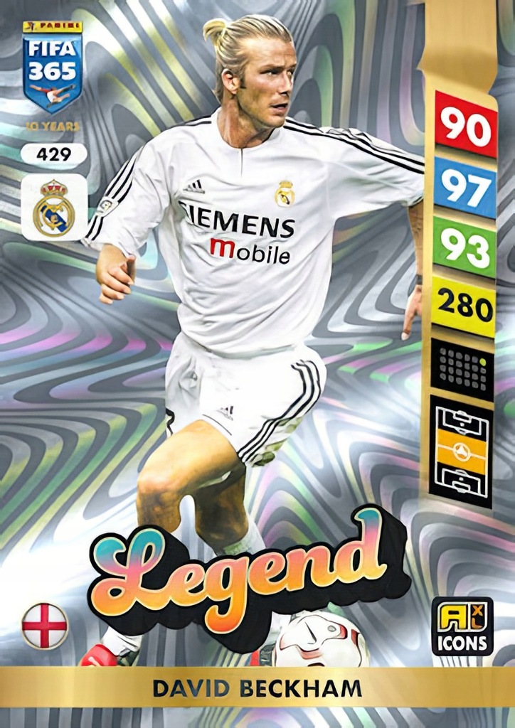 Karta PANINI FIFA 365 2025 Legends 429 David Beckham Real Madrid CF - 16540038715 - oficjalne ...