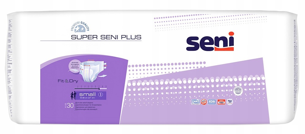 Pampersy SUPER SENI PLUS Fioletowe L 30 Sztuk - 10872293584 - oficjalne archiwum Allegro