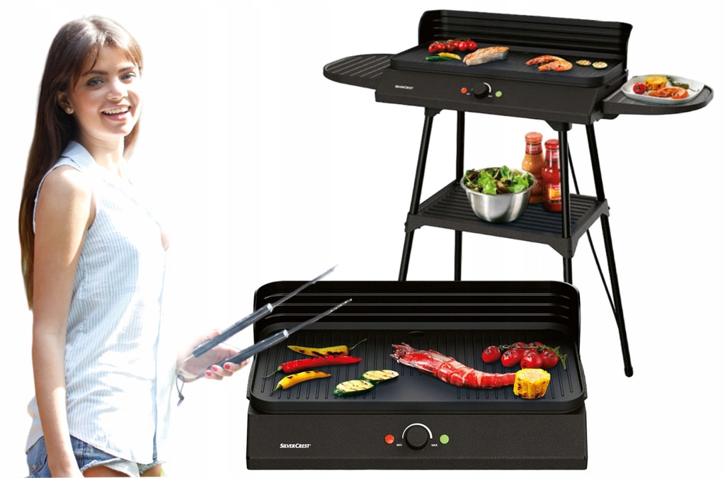 DUŻY ELEKTRYCZNY GRILL OGRODOWY 2W1 2400W STOJĄCY - 13512312172 ...