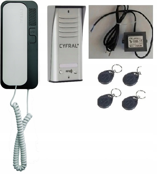 DOMOFON CYFRAL COSMO 1-RODZINNY breloki R1 zestaw - 12054519111 ...