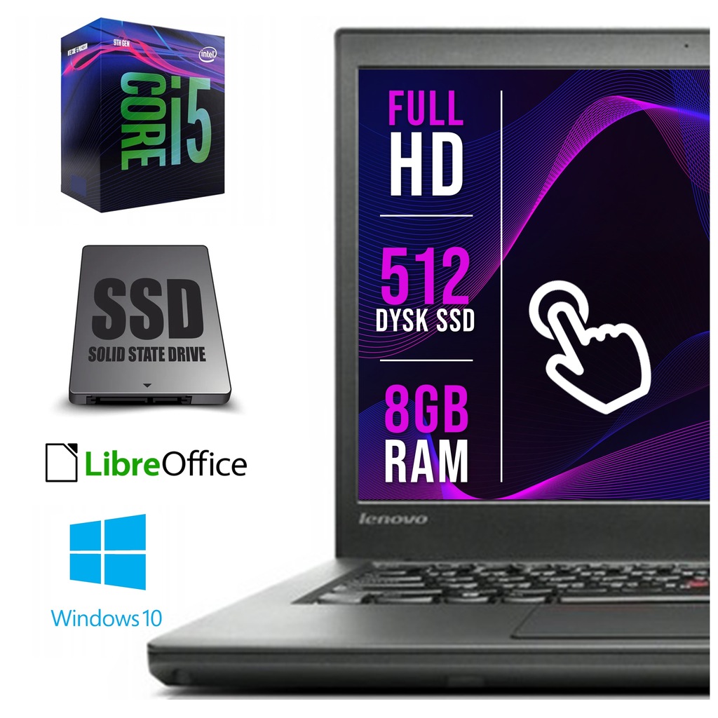 Lenovo ThinkPad T440S dotykowa matryca i5-4300U 8GB 512GB SSD Win10+OFFICE - 14843708120 ...