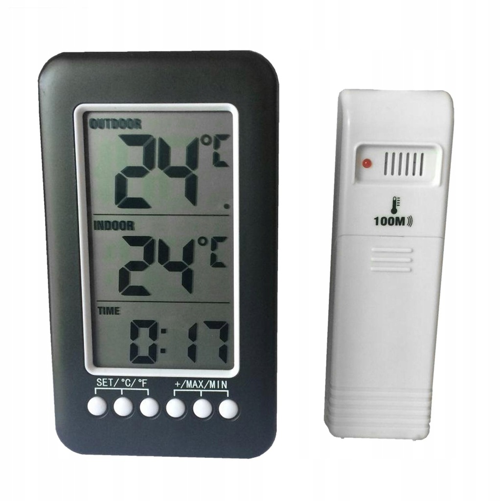 Bezprzewodowy wewnętrzny termometr zewnętrzny - 12379369044 - oficjalne archiwum Allegro