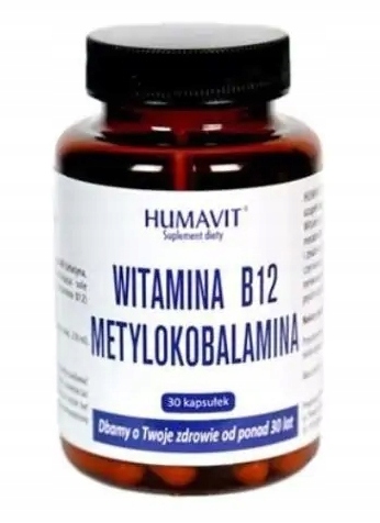 Humavit Witamina B12 Metylokobalamina, 30 kapsułek - 12787304796 ...