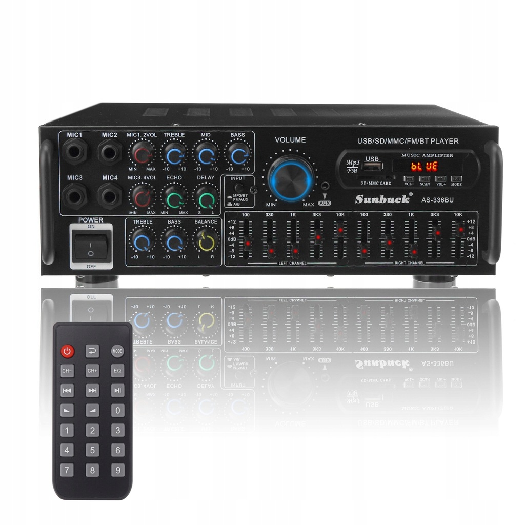 AMPLITUNER WZMACNIACZ STEREO BLUETOOTH USB 2000W - 11197418018 - oficjalne archiwum Allegro