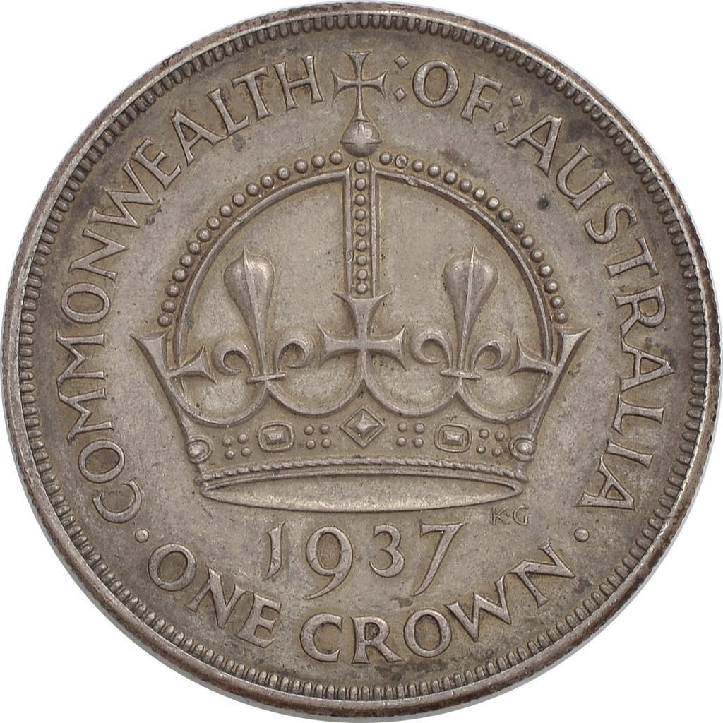 10.fu.AUSTRALIA, JERZY VI, 1 KORONA 1937 - 14013472874 - oficjalne archiwum Allegro