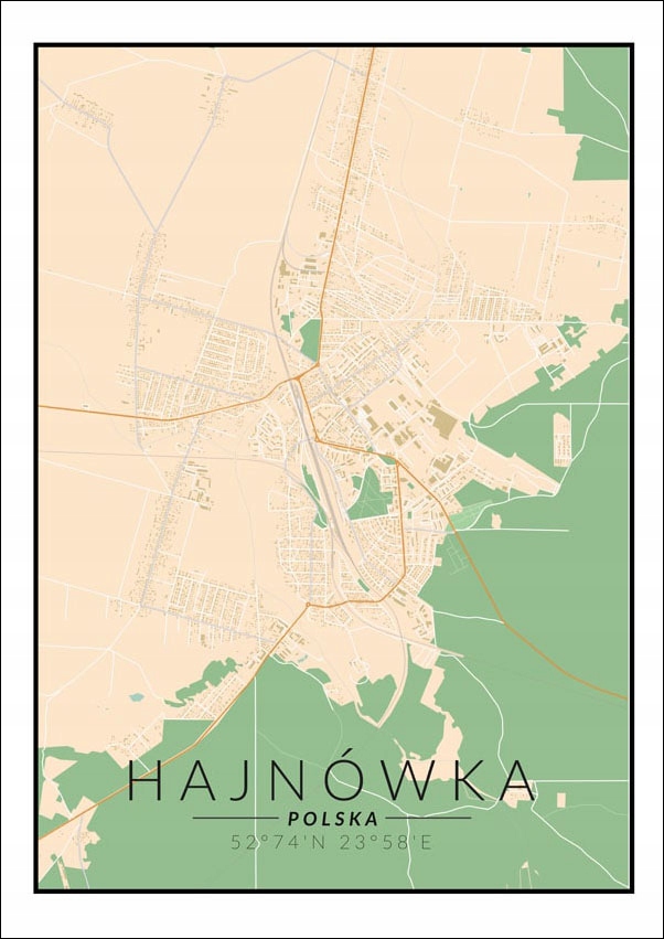 Hajnówka mapa kolorowa - plakat 42x59,4 cm - 11492237582 - oficjalne ...