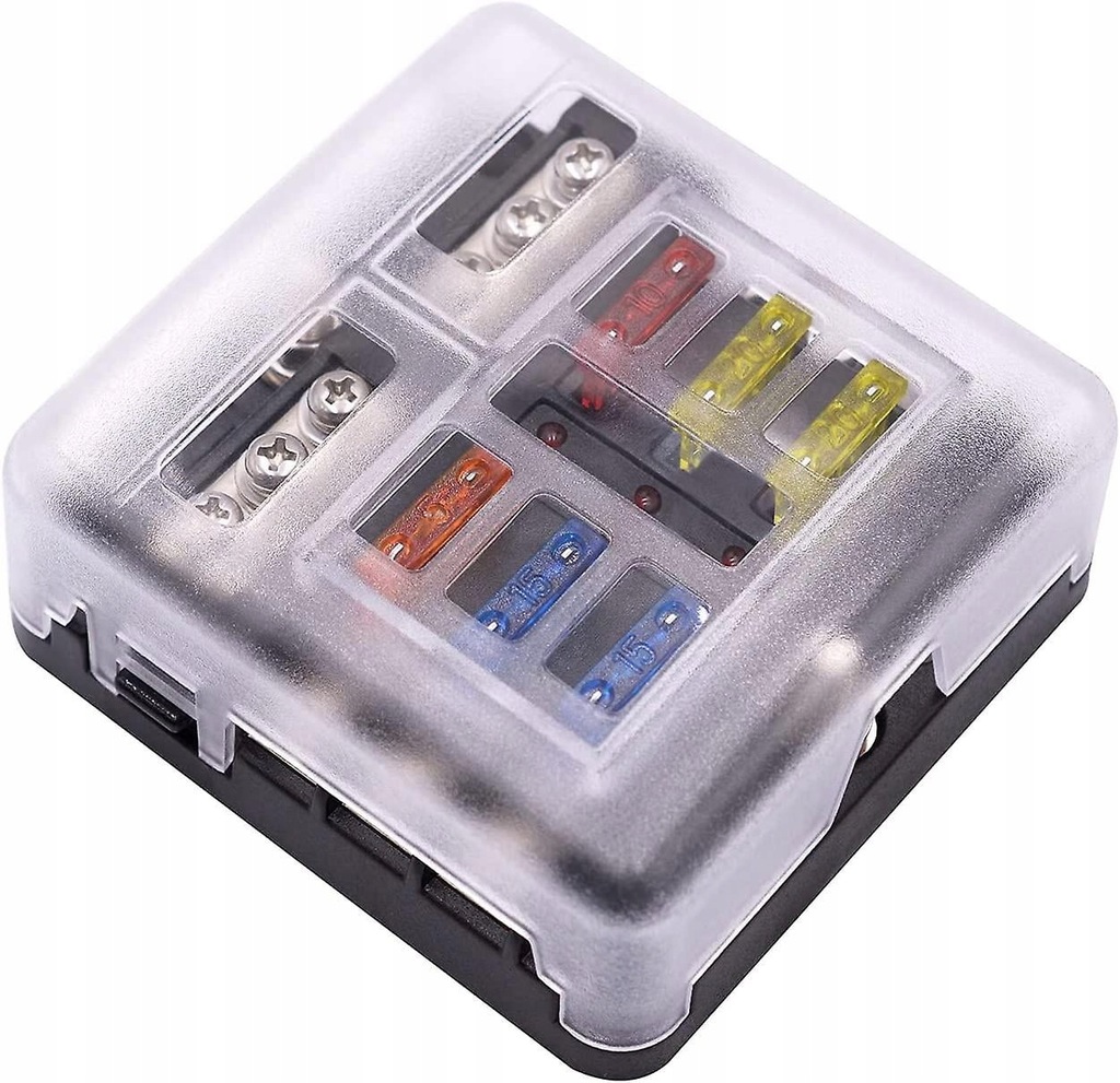 Fuse Box With Negative Bus, Blade Fuses Holder Block 6 Way With Led ...