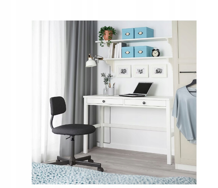IKEA HEMNES Biurko z 2 szufladami, białe,120x47 cm - 13215164161 ...