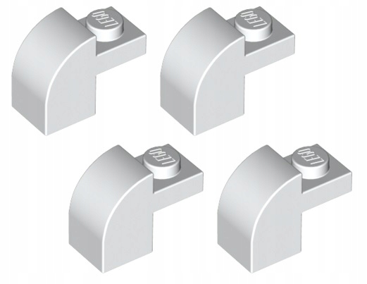 LEGO klocek zaokr. 1x2 biały 4 szt. 6091 32807 N - 10084009729 ...