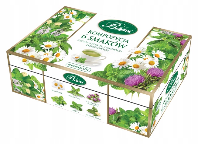 Herbata Ziołowa Biofix kompozycja 6 smaków Bifix - 11027032860 ...