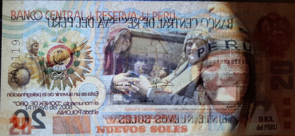 Peru 20 SOL 2008 Donald Tusk Order Słońce Peru UNC - 10761104831 ...