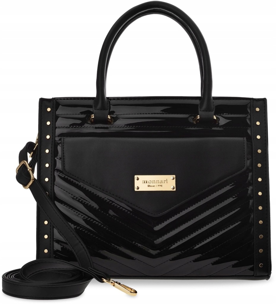Lakierowana TOREBKA DAMSKA MONNARI Kuferek SHOPPER - 12591158080 - oficjalne archiwum Allegro