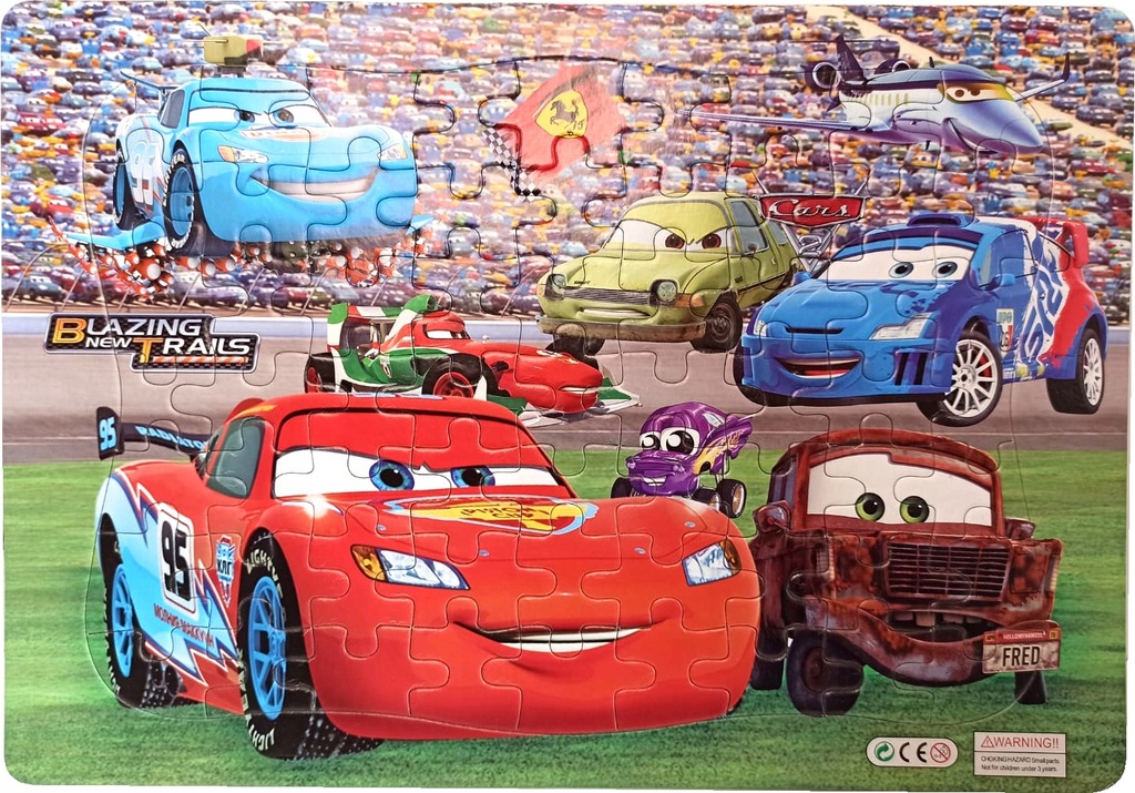 AUTA CARS PUZZLE KOLOROWANKA 2W1 63 EL. ZYGZAK - 12000476086 ...