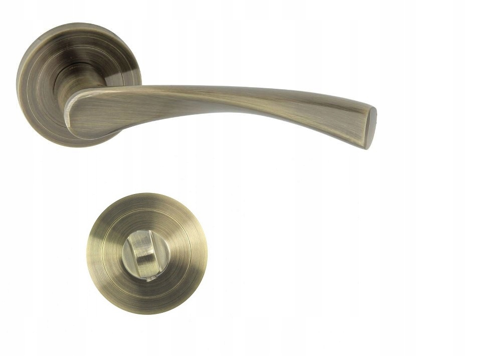 Klamka Wewnętrzna Drzwiowa Patyna z Szyldem WC - 15163017349 ...