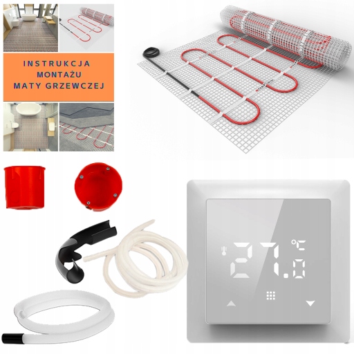 MATA GRZEWCZA ogrzewanie pod płytki zestaw 5 m² - 13505875155 - oficjalne archiwum Allegro