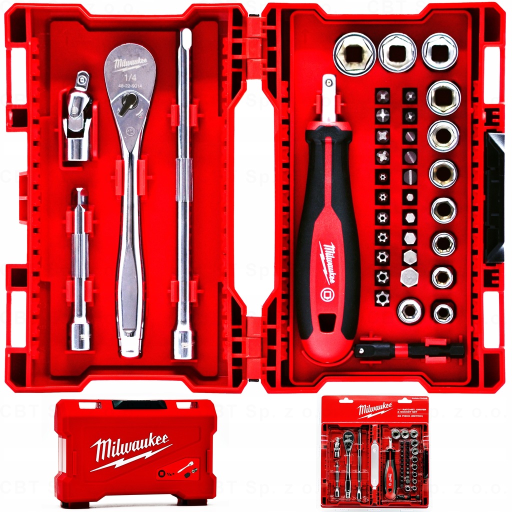 MILWAUKEE ZESTAW NASADEK 1/4'' GRZECHOTKA 38szt - 13902851260 - oficjalne archiwum Allegro